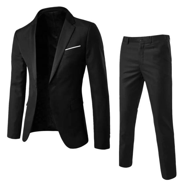 商品名:  Generic All Black Suit Traje para Hombre Trajes De Boda para Hombres Vest and Pants Set Double Breasted Suit Men J...