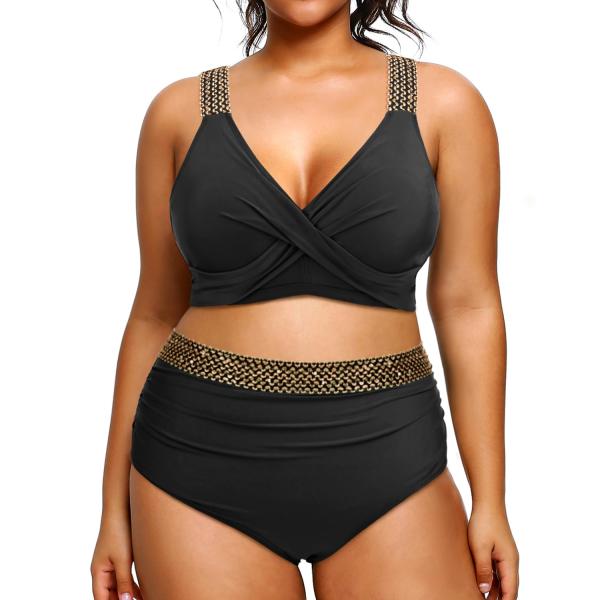 商品名:  Tempt Me Women Plus Size High Waisted Bikini Set Two Piece Tummy Control Swimsuit Black 14Wブランド: Tempt Me商品サイズ: 14...