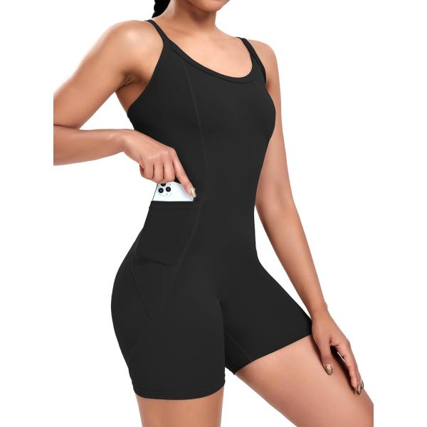 商品名:  VUTRU One Piece Workout Jumpsuits for Women Shorts Athletic Rompers Adjustable Tank Top Bodysuit Summer Outfits Ju...