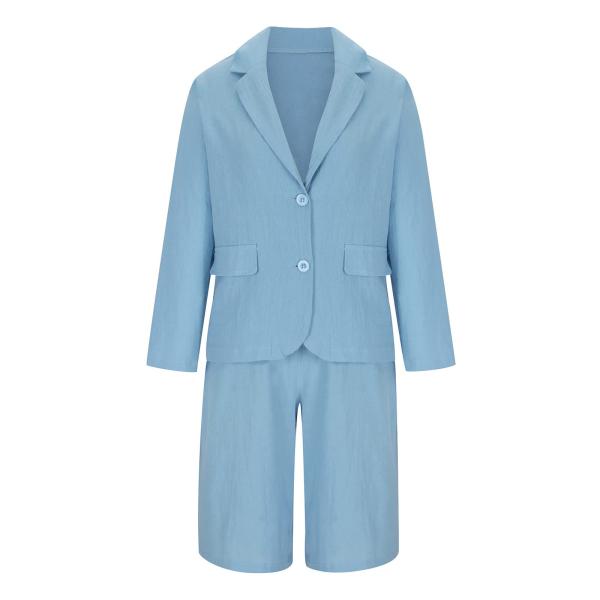 商品名:  Generic Blazer Sets for Women 2 Piece Outfits Open Front Button Up Jacket and Bermuda Shorts Suits Summer Work Off...