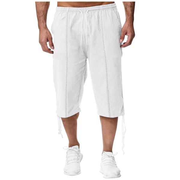 商品名:  Lightning Deals Mens Linen Shorts Casual Lightweight Cotton Workout Gym Yoga 3/4 Shorts Classic Fit Elastic Waist ...