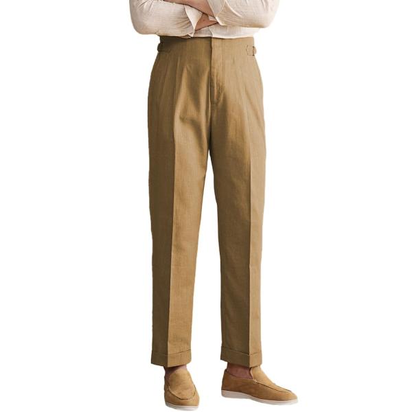 商品名:  BYLUNTA Men's Summer Linen Pant Casual Regular Fit Hemmed Dress Pants for Men Brownブランド: BYLUNTA商品サイズ: 40W x 34L高さ...