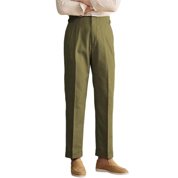 商品名:  BYLUNTA Men's Summer Linen Pant Casual Regular Fit Hemmed Dress Pants for Men Olive Greenブランド: BYLUNTA商品サイズ: 36W x...