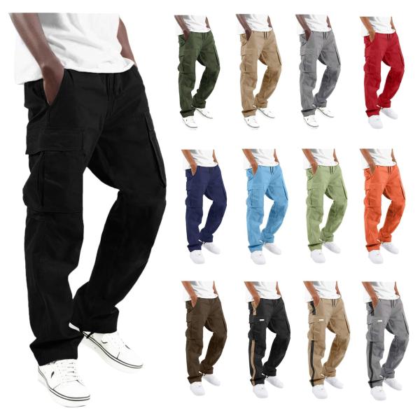 商品名:  Generic Mens Cargo Pants Casual Joggers Hiking Pants Cotton Loose Straight Sweatpants Multi Pockets Classic Fit Tr...
