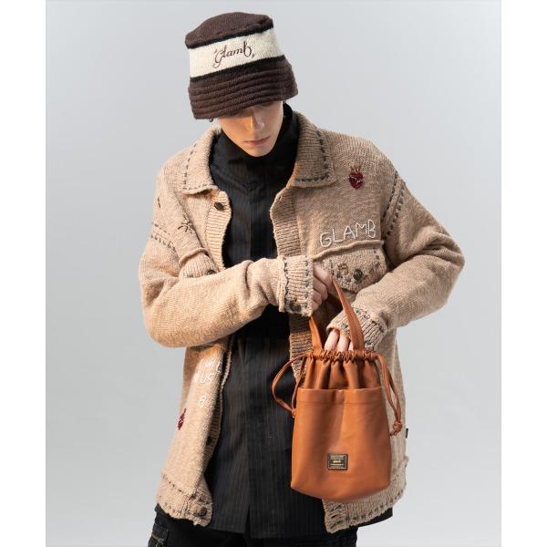 Synth Leather Drawstring Bag / シンセレザードローストリング