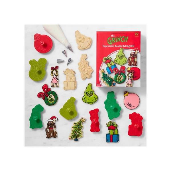 商品名：The Grinch Christmas Impression Cookie Cutters, Set of 22ドクター スースの『クリスマスを盗んだグリンチ』にインスピレーションを得たクッキーを作成するためのキットを使って、ホリ...
