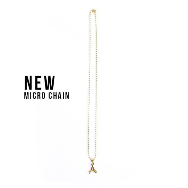 商品名：アルムナイ MICRO GOLD "A" CHAINby-ac大人気のGOLD "A" CHAINネックレスが一回りサイズダウンして登場しました！ユニセックスアイテムなので女性の方でもOKですよ！Tha Alumni Clothin...