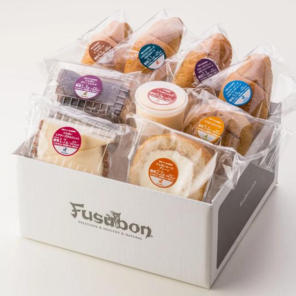 フスボンをはじめての方におススメのパンとスイーツが両方楽しめる9種類のアソートセットです。フスボンご購入がはじめての方は送料無料でとってもお買い得です。（※北海道については＋600円、沖縄・離島については＋400円かかります。）■新・フスボ...