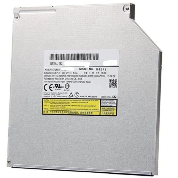 Panasonic製  ブルーレイ　UJ272■内蔵スリムドライブ■ベゼルなし■インターフェース：Slimline SATA■本体厚み：9.5mm■読込のみ確認済です。※稼働パソコンより取り外した中古品です。※保証は商品到着後14日間です。...