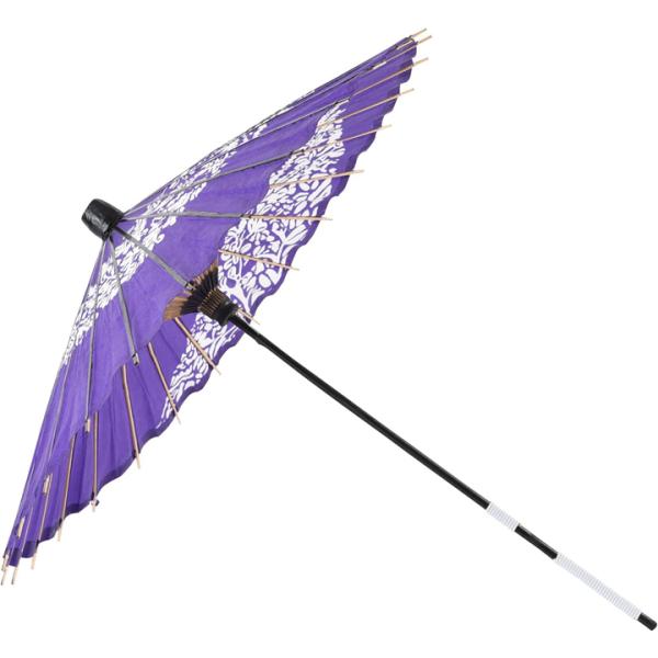 踊りの小道具から店内装飾用まで幅広くお使いいただけます。使用時サイズ：直径約81cm×全長約80cm収納時サイズ：直径約7cm×全長約80cm素材：竹、木、紙親骨の本数：28本