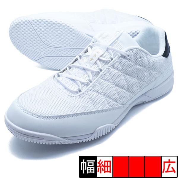 フットサルシューズ インドア 室内用メーカー：アスレタ ATHLETAカラー：【10】WHTアッパー：合成繊維×合成皮革ミッドソール：合成底（EVA）アウトソール：合成底（ラバー）パフォーマンスプロダクトとして素材構成と構造設計を見直しつつ...
