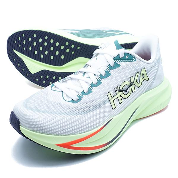 レディース ランニングシューズメーカー：ホカ オネオネ HOKA ONEONEカラー：フロスト / ネオン ユズアッパー：クリールジャカードアッパーミッドソール：スーパークリティカルフォームEVAアウトソール：ラバースピードある走りを、日常...
