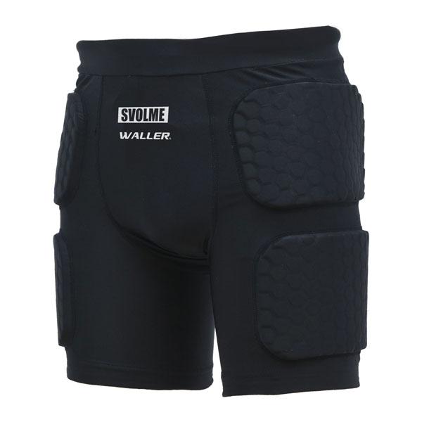 パッド付き インナーパンツ ゴールキーパーパンツメーカー：スボルメ（SVOLME）カラー：ブラック素材：ポリエステル82%　ポリウレタン18%適度なコンプレッションで、肉離れ・筋肉の攣りなどを予防し、疲労軽減をサポート六角形のEVA樹脂パッ...