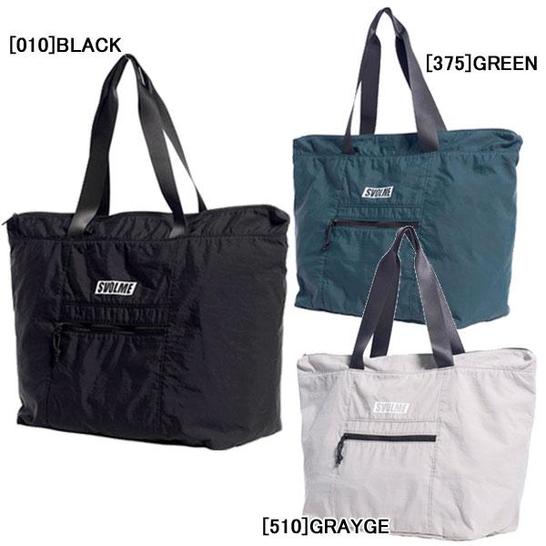 トートバッグ 21Lメーカー：スボルメ(SVOLME)カラー：【010】BLACK　【375】GREEN　【510】GRAGE素材：表/ナイロン100%　裏/ポリエステル100%サイズ：34×60×20cm容量：21Lコンパクトに折り畳んで...