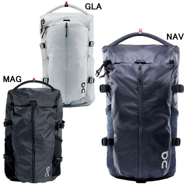 ランニング用 バックパックメーカー：Onカラー：【GAL】　【MAG】　【NAV】素材：ナイロン、ポリエステルサイズ：48×23×10cm容量：18L重量：380g耐久性が高く、スタイリッシュな超軽量バックパックフロントのジップポケットは汗...