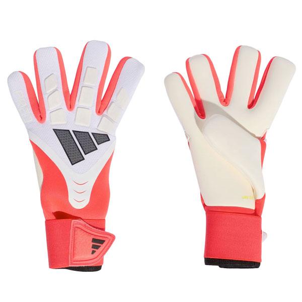 サッカー ゴールキーパーグローブメーカー：アディダス(adidas)カラー：ホワイト/レッド(KA7799)素材：天然ゴム80%　合成ゴム20%フルラップリストストラップはカスタマイズ性と手首のフィット感を提供し、動きながら自信を保つのに役...