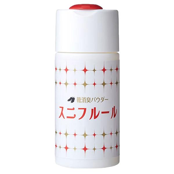 靴消臭パウダーメーカー：スニフルールカラー：ホワイト素材：タルク、ミョウバン、酸化亜鉛等スニフルール靴消臭パウダーとは、優れた消臭効果を持つ靴用消臭パウダーです。この消臭パウダーは、6ヶ月間にわたって効果的に消臭することができ、足臭の原因と...