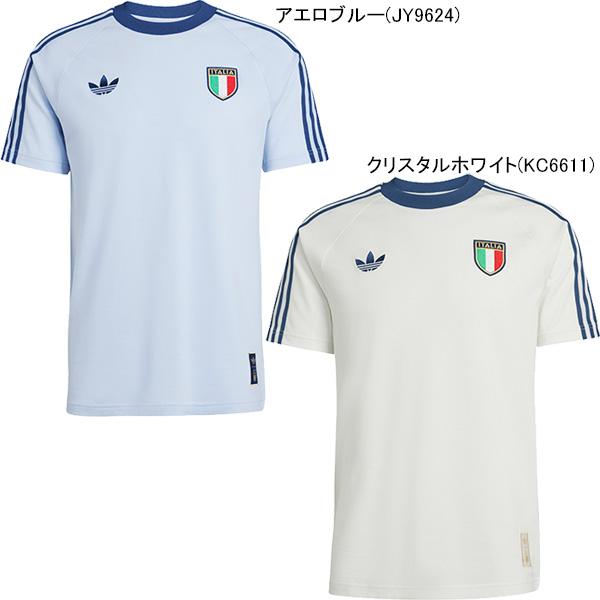 イタリア代表 Tシャツメーカー：アディダス adidasカラー：アエロブルー(JY9624)クリスタルホワイト(KC6611)素材：綿52%、ポリエステル48%ヘリテージと現代のサッカーカルチャーが交差する、イタリア代表 オリジナルス Tシ...