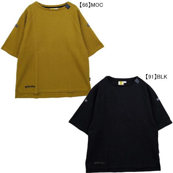 ニットシャツメーカー：ゴレアドール goleadorカラー：【66】MOC【91】BLK素材：綿80%、ポリエステル20%春夏らしいカラーを採用した7分丈シャツ。・生地の厚さ：やや厚手・ストレッチ性：有・生地感：硬めメッシュ・通気性：◎サイ...
