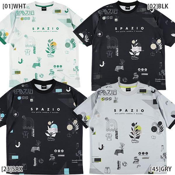 1点のご注文の場合、ポスト投函「ネコポス：送料無料」で出荷します。対象外の場合は「宅急便：送料無料」に変更します半袖 プラクティスシャツメーカー：スパッツィオ（spazio）カラー：【01】WHT　【02】BLK　【23】SAX　【45】G...