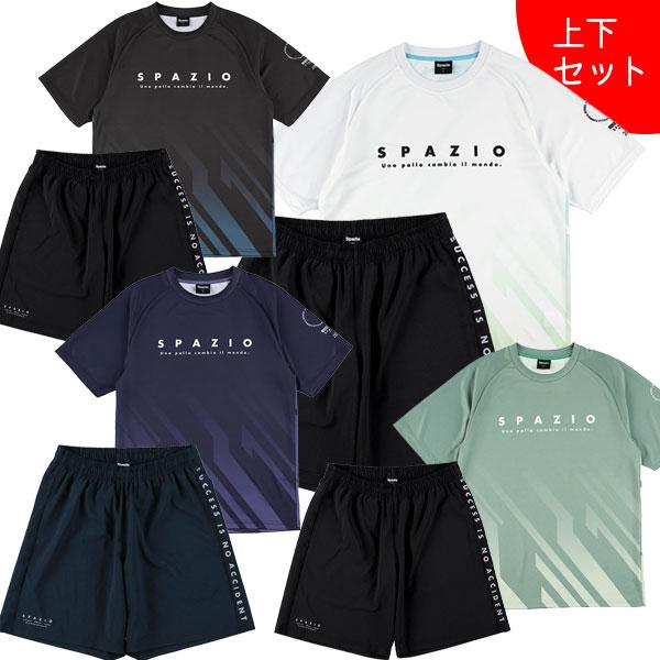 半袖 プラシャツ プラパン ショートパンツ セットメーカー：スパッツィオ（spazio）セット内容・プラクティスシャツ（GE1109/定価3,960円）・プラクティスパンツ（GE1023/定価4,180円）カラー：【01/02】WHT/BL...