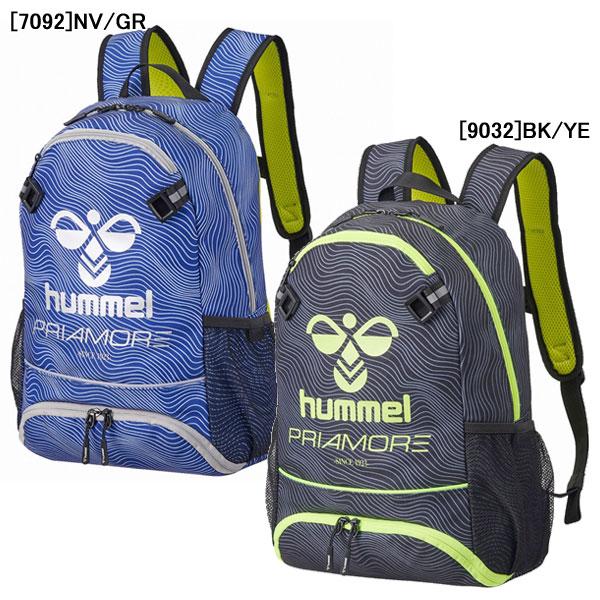 サッカー バックパック ボールポケット シューズポケット付き 子供用メーカー：ヒュンメル hummelカラー：【7092】NV/GR　【9032】BK/YE素材：合成繊維サイズ：44×29×19cm容量：22Lジュニアサッカーに必要な全ての...