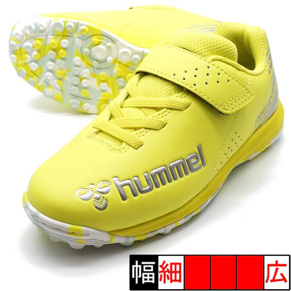ジュニア サッカー トレーニングシューズ ベルクロメーカー：ヒュンメル hummelカラー：イエロー×シルバーアッパー：人工皮革+合成繊維ミッドソール：合成樹脂アウトソール：ゴムこどもの足にとことんやさしい『プリアモーレ』ジュニアの足に優し...