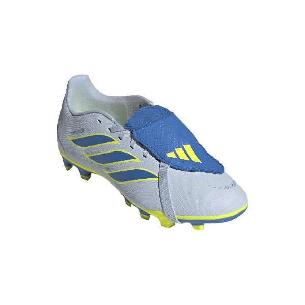 ジュニア サッカースパイクメーカー：アディダス adidasカラー：クリスタルスカイ/レイブルー/チームソーラーイエローアッパー：合成皮革アウトソール：合成底若きサッカープレイヤーのためにデザインされたプレデター CLUB フォールドオーバ...