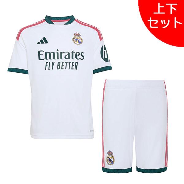 ジュニア 子供用 レアルマドリード レプリカユニフォーム 上下セットメーカー：アディダス adidasカラー：WHT(KC3993/KC3949)素材：ポリエステル100%伝統とモダンなラグジュアリーが融合したレアル・マドリード 26/27...
