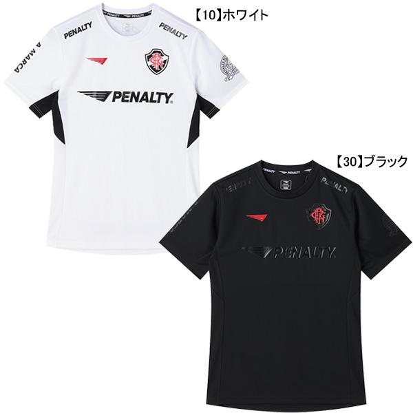 プラシャツ 半袖 練習着メーカー：ペナルティ PENALTYカラー：【10】ホワイト【30】ブラック素材：ポリエステル100％・生地の厚さ：薄手・ストレッチ性：有・生地感：サラサラ・通気性：◎【在庫について】当ショップは、店頭及び自社サイト...