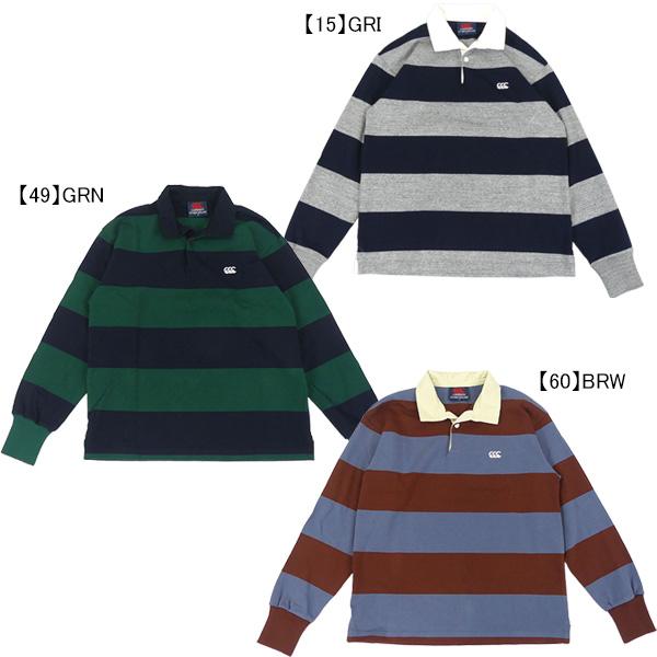 ラグビーシャツ 長袖メーカー：カンタベリー canterburyカラー：【15】GRI【49】GRN【60】BRW素材：コットン60％、ポリエステル40％ニュージーランドで生まれたディテール、仕様にこだわり、コットンにリサイクルポリエステル...