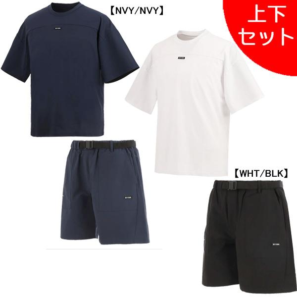プラクティスシャツ 半袖 ハーフパンツ 上下メーカー：スフィーダ SFIDAカラー：【NVY/NVY】【WHT/BLK】素材：ポリエステル100%・生地の厚さ：薄手・ストレッチ性：かなり有(パンツは少し有)・生地感：サラサラ柔らかい(パンツ...