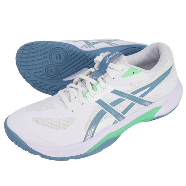GEL-TACTIC 13エントリーからレベルアップを目指すプレーヤーにおすすめのスタビリティモデル【カラー】102：WHITE/SABA BLUE【素材】アッパー：PU/SYNTHETIC LEATHER/SYNTHETIC FIBERア...