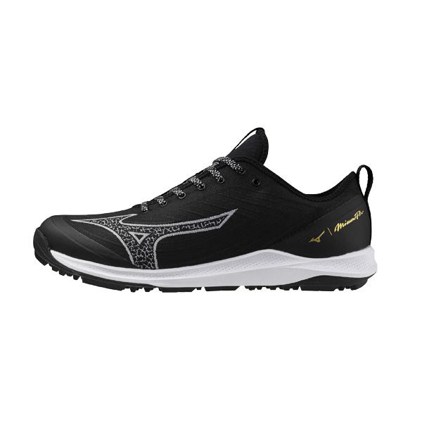 クッションレボラン プロ野球 ソフトボール トレーニングシューズ【メーカー】ミズノ mizuno【カラー】09：ブラック×ホワイト【素材】 甲材：合成繊維底材：合成底【質量】約290g(27.0cm片方)【ウィズ】3E相当