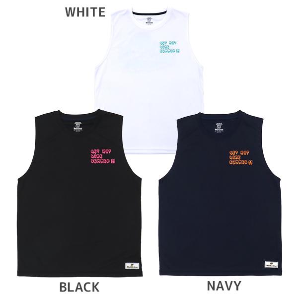 BALL LINEのスリーブレスTシャツ。ボールが溶けていくデザインが特徴です。●カラー：WHITE、BLACK、NAVY●サイズ：2XS - XL●プリントカラー：ホワイト…ミント、ブラックネイビー…テネシー、ブラックブラック…Sピンク、...