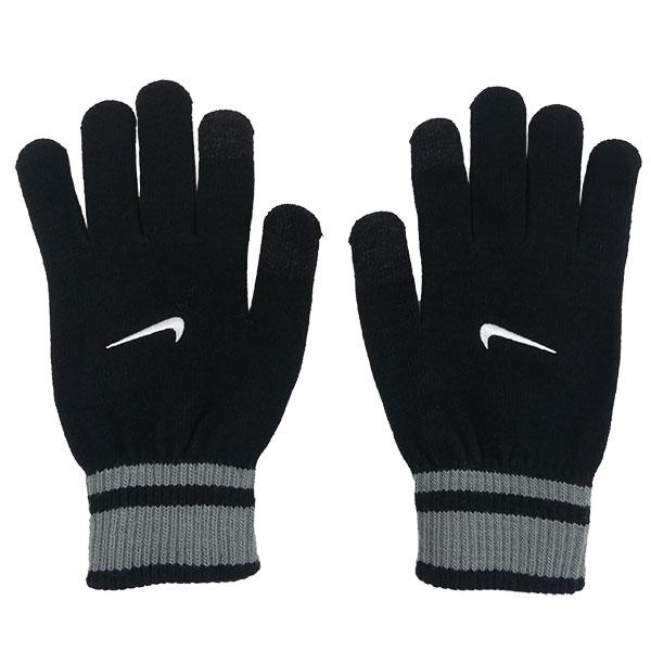 ニットグローブ 手袋メーカー：ナイキ NIKEカラー：【088】ブラック素材：アクリル95%　ポリウレタン5% 寒い季節に最適な暖かな素材テックタッチ採用手の平と指にシリコングリップ付き