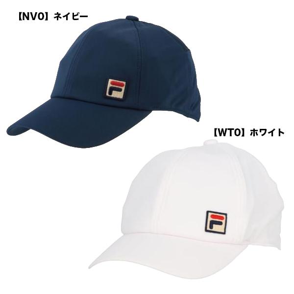 テニス 冷感キャップ接触冷感素材を使用した定番のキャップ。上部の通気メッシュがポイント。【メーカー】フィラ FILA【カラー】NV0：ネイビー、WT0：ホワイト【素材】本体：ポリエステル77%・ポリウレタン23%、メッシュ部分：ポリエステル...