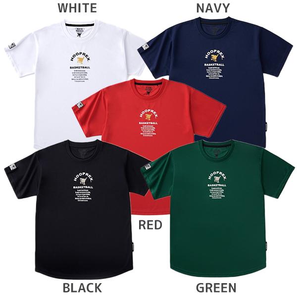 HOOPREXのスタンダードなTシャツ。裾のラウンドがスタイルアップに、丈短パンツとの相性は抜群です。●カラー：WHITE、NAVY、RED、BLACK、GREEN●サイズ：S - 2XL●プリント+刺繍カラー：ホワイト…ブラック、金ネイビ...