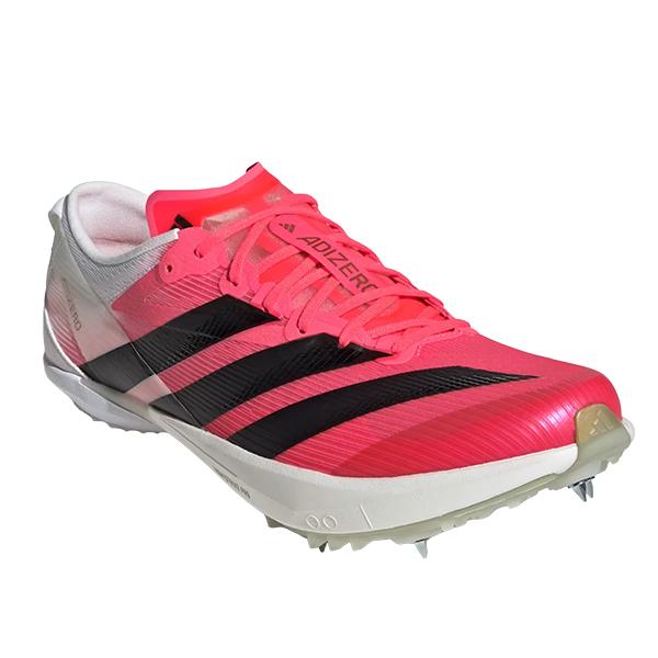 アディゼロ アンビション（中距離） / ADIZERO AMBITIONスピードを追求した設計の中の距離用陸上スパイク飽くなきパフォーマンスの追求からのインスピレーションをもとに、スピードと正確性を一歩ずつ求めるアスリートのために設計。靴底...