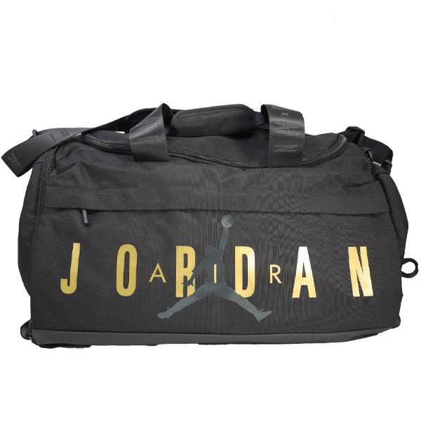 さまざまな場面で活躍するダッフルバッグ【メーカー】ジョーダン JORDAN【カラー】K5X：ブラックxゴールド【素材】ポリエステル 100%【容量】38L