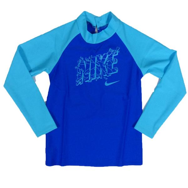 大きめのNIKEグラフィックがポイントのラッシュガードです。前面中央にNIKEのグラフィック、UVカット機能、背面襟元にボタンあり[品名]ラッシュガード[商品名/品番]ナイキ　ラッシュガード 1981827[カラー]10　チームロイヤル名入...