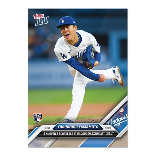 【発売日：2024年03月30日】・シリーズ：2024 MLB TOPPS NOW・サイズ　：2.5x3.5インチ（約6.4×8.9センチ）・選手名　：山本由伸（Yoshinobu Yamamoto やまもとよしのぶ）・チーム　：ドジャース...