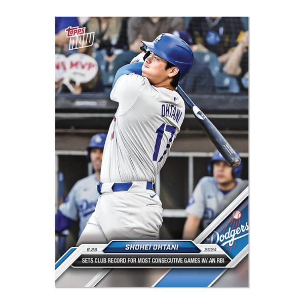 【発売日：2024年06月28日】・シリーズ：2024 MLB TOPPS NOW・サイズ　：2.5x3.5インチ（約6.4×8.9センチ）・選手名　：大谷翔平（Shohei Ohtani おおたにしょうへい）・チーム　：ドジャース DOD...