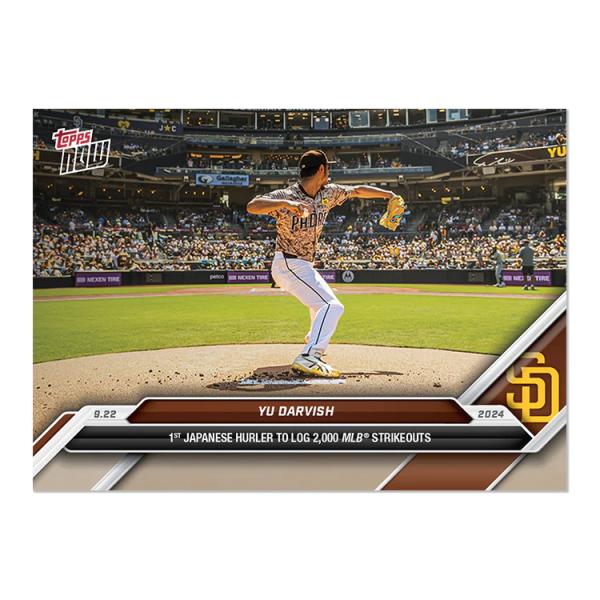 【発売日：2024年09月22日】・シリーズ：2024 MLB TOPPS NOW・サイズ　：2.5x3.5インチ（約6.4×8.9センチ）・選手名　：ダルビッシュ・ユウ（Yu Darvish だるびっしゅゆう）・チーム　：サンディエゴ・パ...