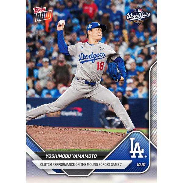 【発売日：2025年10月31日】・シリーズ：2025 MLB TOPPS NOW・サイズ　：2.5x3.5インチ（約6.4×8.9センチ）・選手名　：山本由伸（Yoshinobu Yamamoto やまもとよしのぶ）・チーム　：ドジャース...