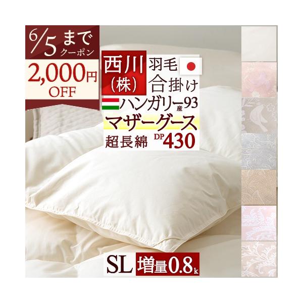◆商品名：羽毛布団 シングル マザーグースダウン93％合掛け布団 西川 日本製  羽毛掛け布団◆商品お問合せ番号：46479◆メーカー名：西川株式会社/西川産業[東京西川]◆商品規格：■サイズ：シングル　150×210cm■詰め物：ハンガリ...