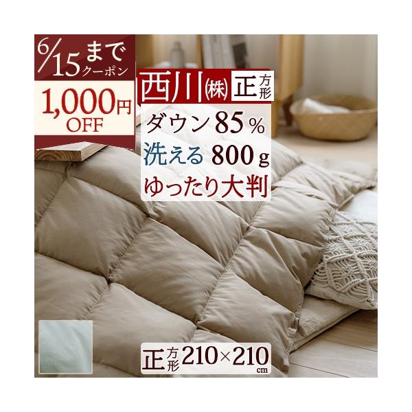 ◆商品名：西川 こたつ布団 正方形 羽毛こたつ掛け布団 正方形 ウォッシャブル天板が普通◆商品お問合せ番号：5096◆メーカー名：西川株式会社◆商品規格：■サイズ：210×210cm■側生地：ポリエステル85％ 綿15％ 抗菌加工■詰め物：...