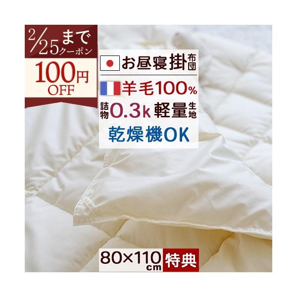 ◆商品名：【お昼寝布団 掛け布団 日本製】 保育園 幼稚園 ウール100％ 洗える 乾燥機対応 ウールお昼寝掛け布団 80×110◆商品お問合せ番号：57268◆メーカー名：国内メーカー（A）◆商品規格：■サイズ：80×110cm（キルティ...