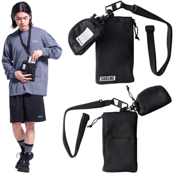 ・スマホケースと小物入れが連なったネックポーチ。小物入れはカラビナ付きなので、他のバッグなどにも付け替え可能。・フットサル/サッカー・ポーチ/小物入れ/スマホケース/2連ネック・スボルメ SVOLME・2連ネックポーチ 1261-59020...