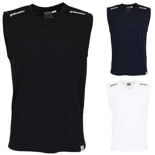 ・吸収速乾素材で薄手のインナーシャツ。・フットサル/サッカー・インナーシャツ/プラクティスシャツ/ノースリーブ・ゴレアドール goleador・プラノースリーブインナー G-2070N・素材 ポリエステル100%・サイズ(着丈/身幅) S(...